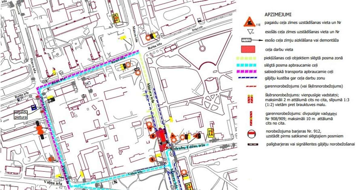 Закрыто движение на участке улицы Матера | Novaja.lv
